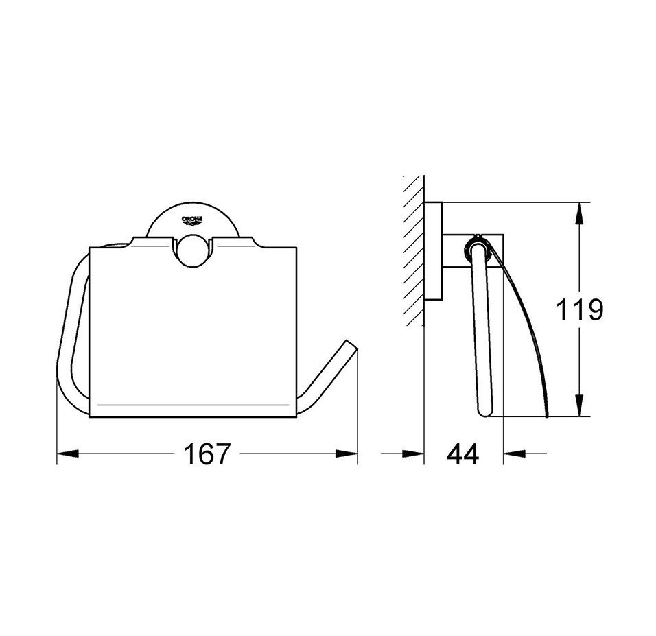 GROHE Essentials 40367AL1 - Держатель для туалетной бумаги (темный ...