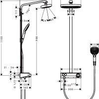Hansgrohe Raindance Select E 300 2jet Showerpipe 27126000 Душевая ...