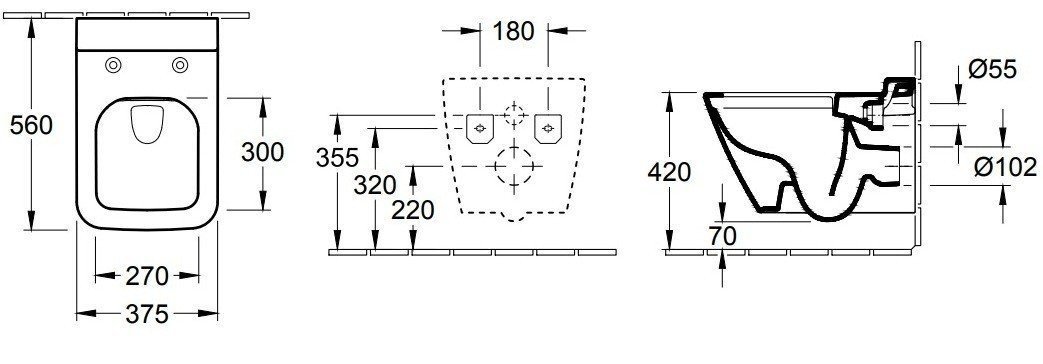 Villeroy & Boch Finion 4664R0R1 Унитаз подвесной, цвет - Белый, в ...