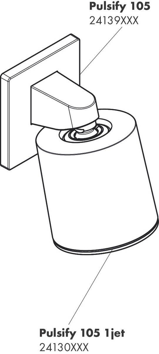 Hansgrohe Pulsify 24139670 Кронштейн для верхнего душа (черный матовый ...