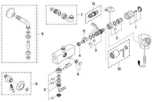 GROHE Automatic 2000 Compact 34361 000 Термостат 3/4 (хром), в магазине ...