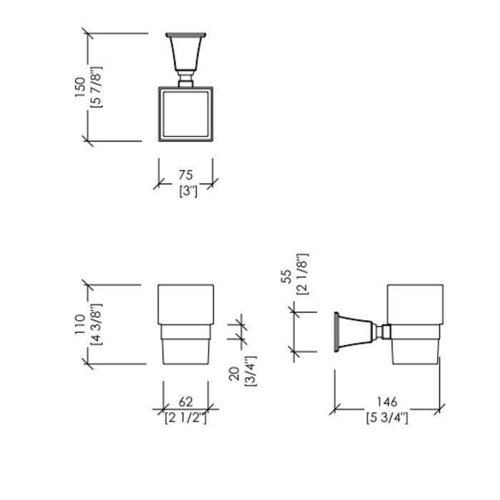 Devon&Devon Time TM303CR Стакан для зубных щеток (хром | белый), купить в магазине сантехники ...