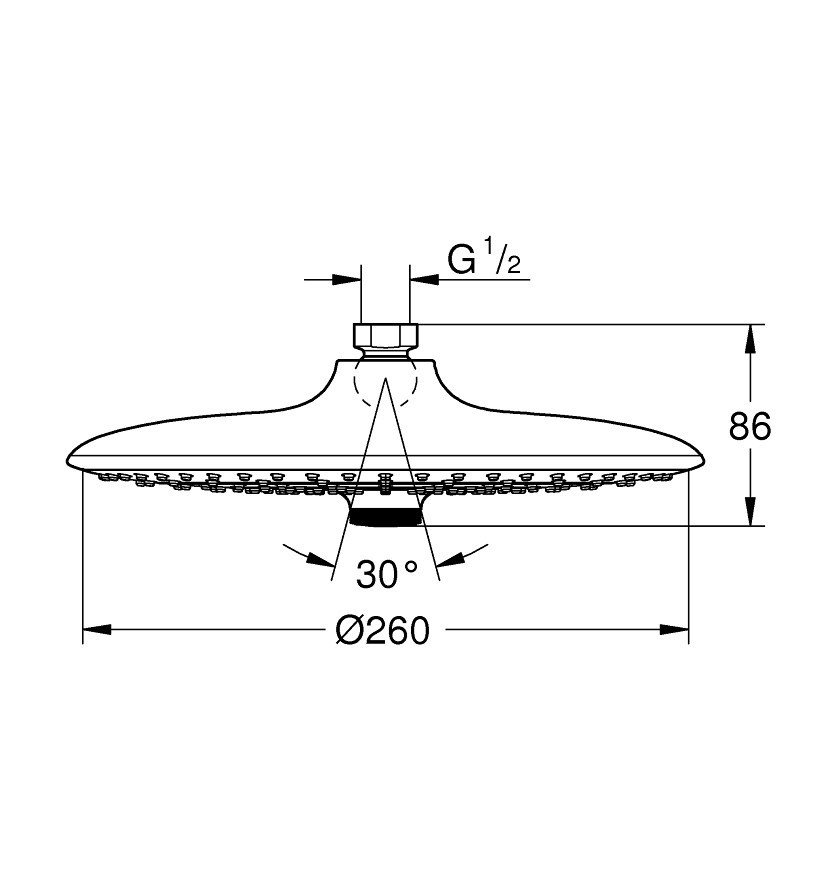 Верхний душ 26455000 GROHE Euphoria 260 SmartControl, купить в магазине ...