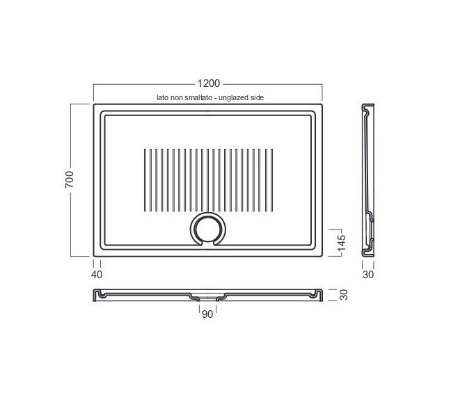 HATRIA LIF H3 Y1W001 Керамический душевой поддон 100*70 см (белый), в ...
