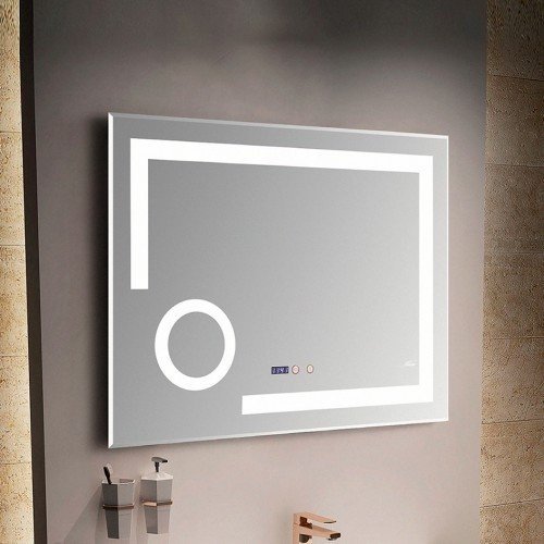 MELANA MLN-LED090 Зеркало с LED подсветкой 80*60 см | часы ...