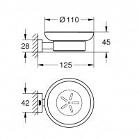 GROHE Essentials Cube 40754001 - Стеклянная мыльница в комплекте с ...