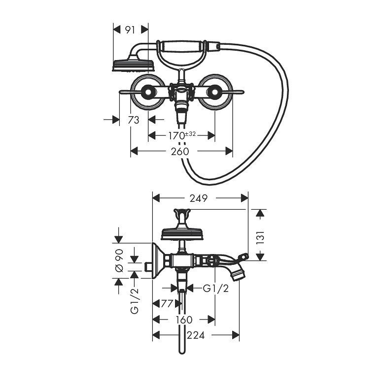 AXOR Montreux 16551000 Смеситель для ванны (Хром), в магазине ...
