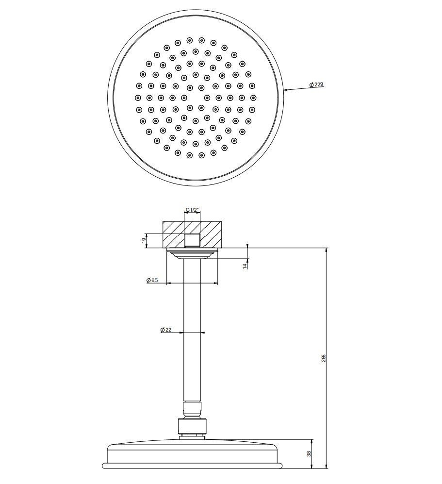GESSI Venti20 65152.720 Верхний душ Ø 229 мм (никель полированный), в ...