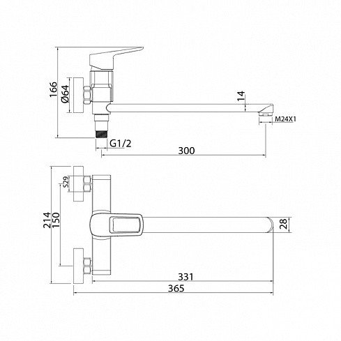 IDDIS Spin SPISBL2i10WA Смеситель для ванны с длинным изливом (хром), в ...