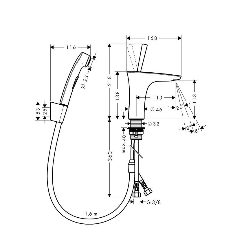 Hansgrohe PuraVida 15275400 - Смеситель для раковины ComfortZone 110 с ...
