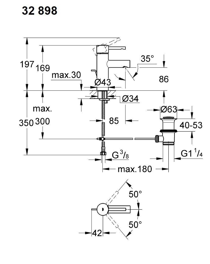 GROHE Essence 32898000 Смеситель для раковины, в магазине сантехники ...