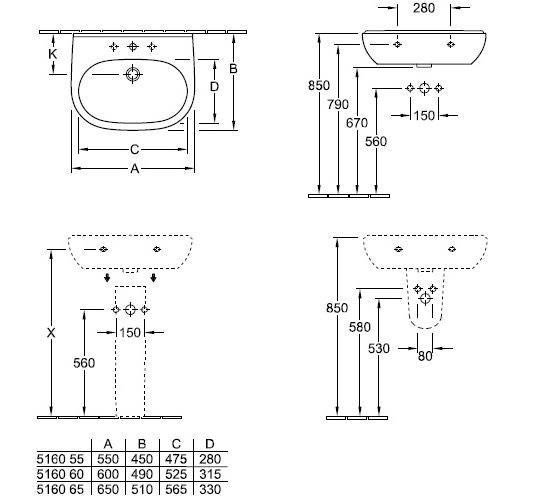 Полупьедестал 52660001 O.novo VILLEROY&BOCH O'NOVO, купить в интернет ...