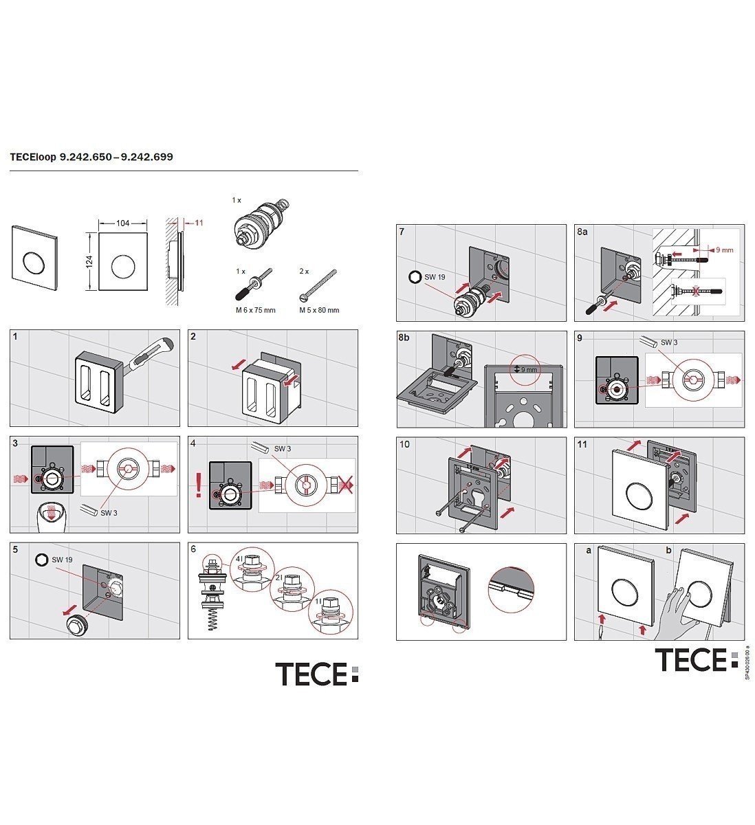 TECE Loop 9242662 Накладная панель для писсуара, купить в магазине сантехники Сантехмаг.Ру