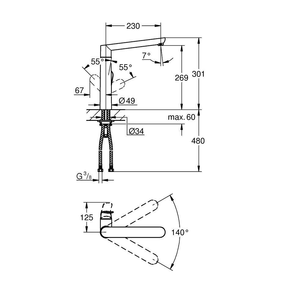 GROHE K7 32175000 - Высокий смеситель для кухни (хром), в магазине ...