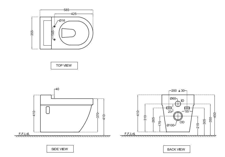 Jaquar Opal OPS-WHT-15951 Унитаз подвесной, в магазине сантехники ...