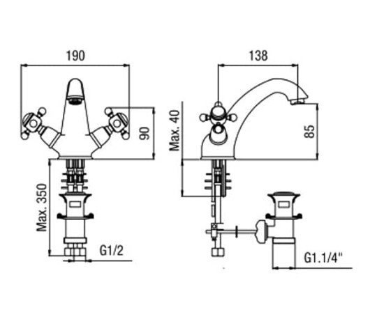 Alpi London LO41276BR Смеситель для раковины (бронза), купить в ...