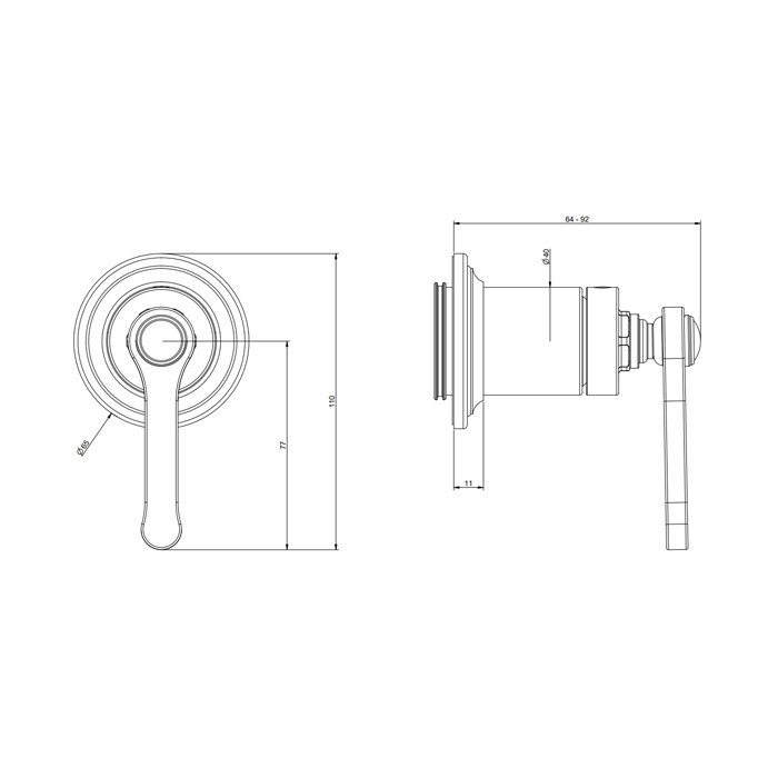 Gessi VENTI20 65109.727 Смеситель для душа, встраиваемый | внешняя ...
