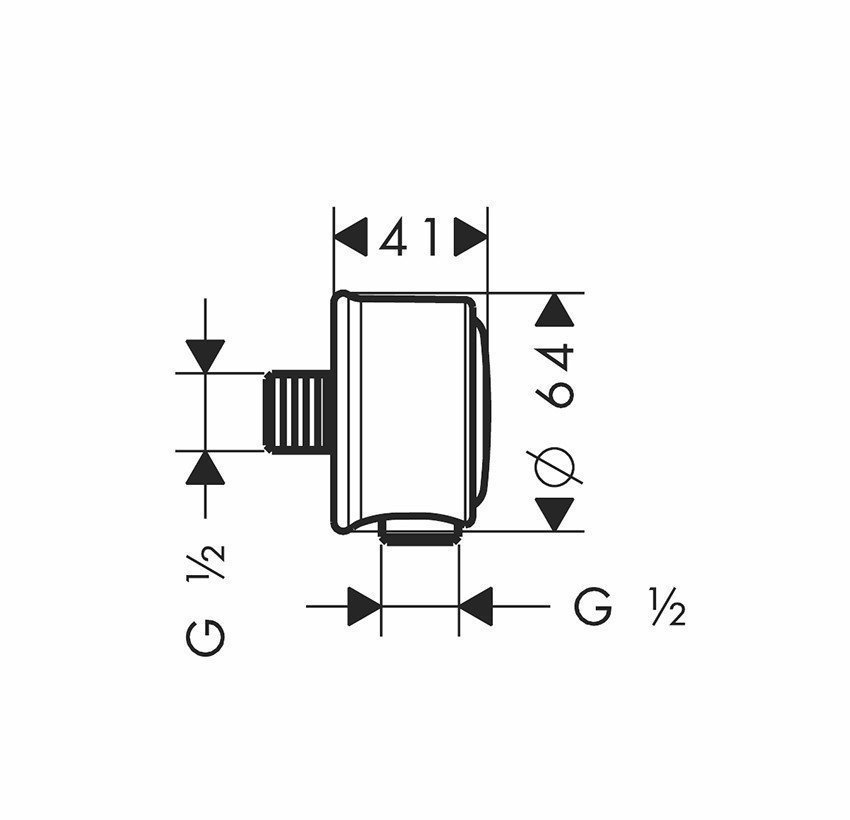 AXOR Montreux Fixfit 16884000 Шланговое подсоединение (хром), купить в ...