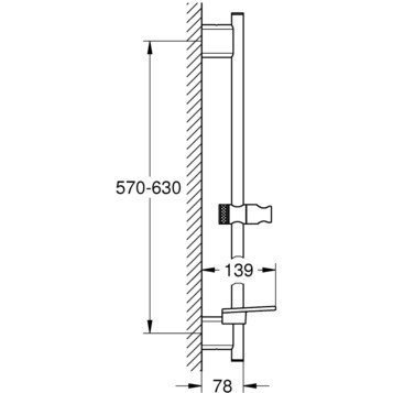 GROHE Rainshower SmartActive 26602000 Душевая штанга 600 мм, в магазине ...