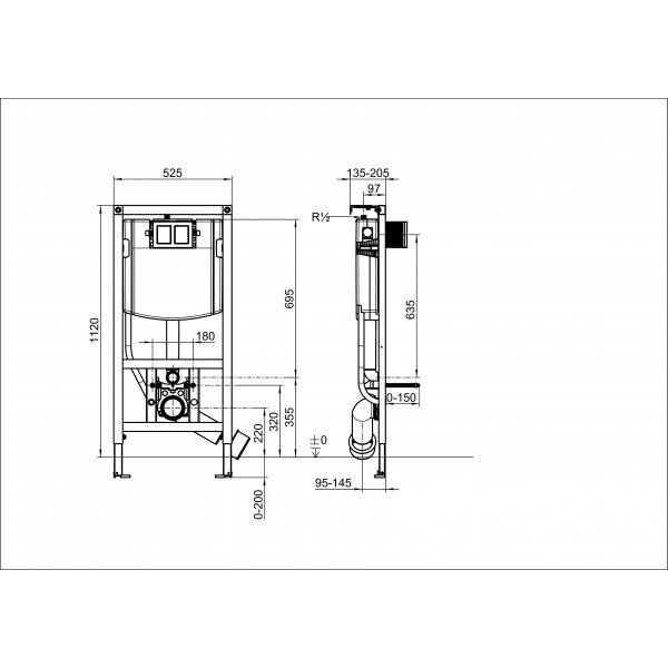 Villeroy & Boch ViConnect 92242700 Система инсталляции для подвесного ...