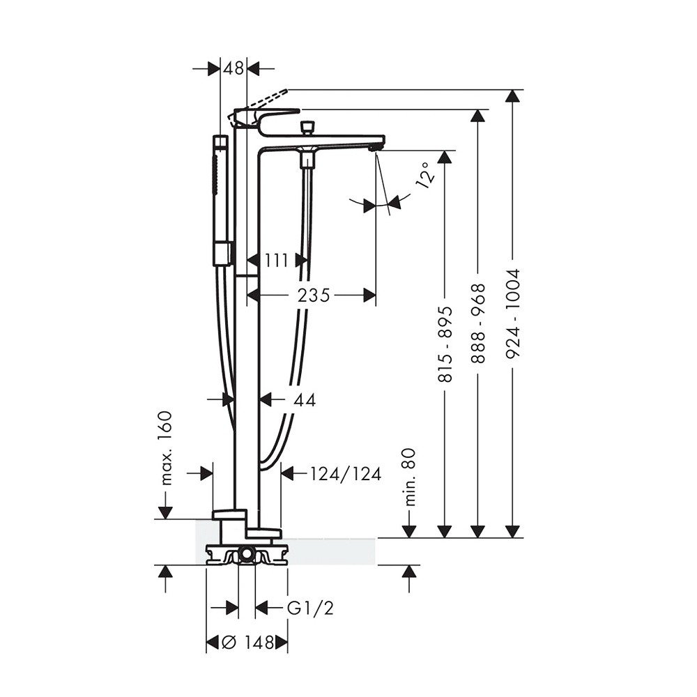 Hansgrohe Metropol 32532700 Напольный смеситель для ванны, купить в ...