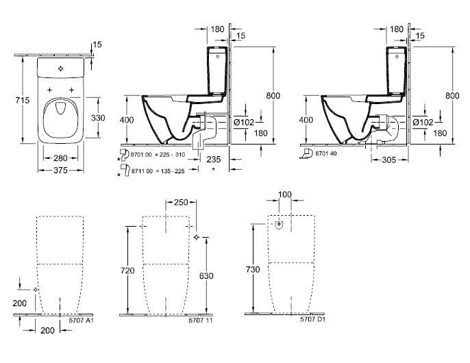 Villeroy & Boch Venticello 4612R001 Унитаз-компакт безободковый | чаша ...