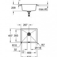 Мойка для кухни 31654AP0 GROHE K700, в магазине сантехники Сантехмаг.Ру