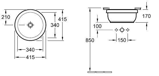 Villeroy&Boch Architectura 41754001 Раковина встраиваемая (альпийский ...