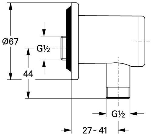 grohe relexa 28678 000 Подключение для душевого шланга (хром), в ...