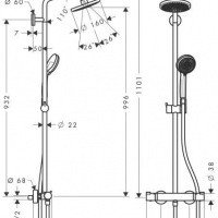 Душевая система 27135000 Hansgrohe Croma 160 Showerpipe, купить в ...