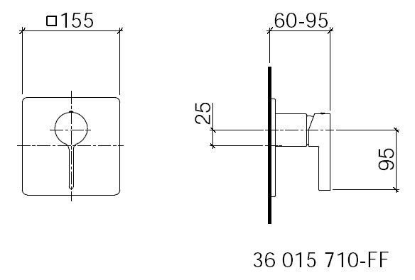 Смеситель для душа скрытого монтажа 36 015 710 (цвет хром), в магазине ...
