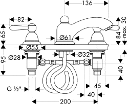 Hansgrohe Axor Carlton 17135000 Смеситель для раковины (хром), в ...