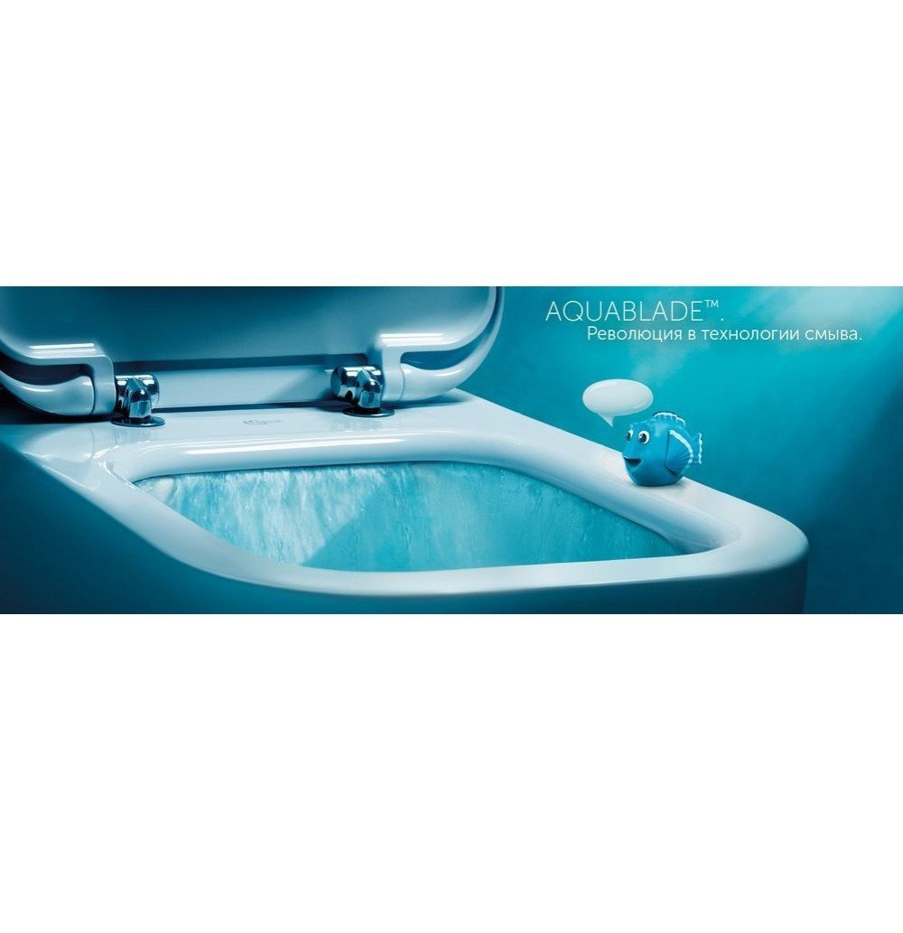 Напольный унитаз T008201 Ideal Standard TESI AquaBlade® (евробелый ...