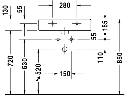Duravit Vero 045460 00 00 Раковина подвесная, нешлифованная 60 см ...
