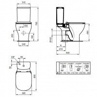 Напольный унитаз T008701 Ideal Standard TESI AquaBlade® (евробелый ...