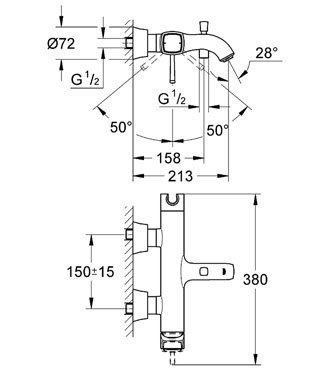 Смеситель для ванны 23317 000 GROHE Grandera, в магазине сантехники ...