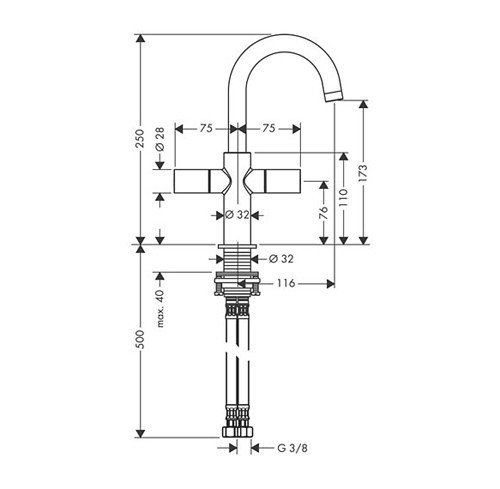 Axor Uno 38045000 Смеситель для раковины (хром), в магазине сантехники ...