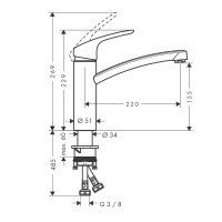 Hansgrohe Focus M41 31806000 Смеситель для кухни (хром), купить в ...