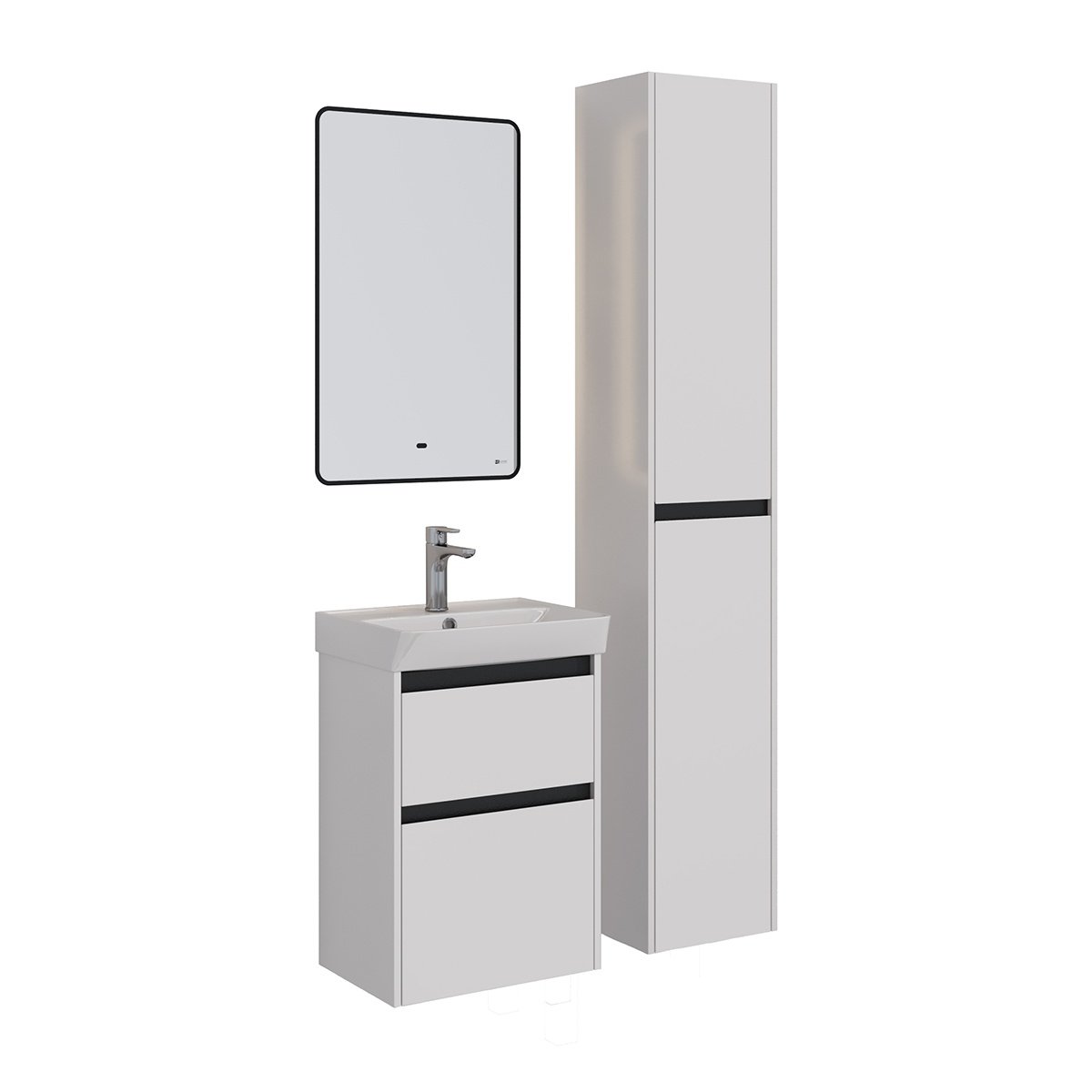 Lemark COMBI LM03C50T-black Тумба для раковины 500*415 мм (белый глянцевый | чёрный), в магазине ...