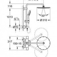 Душевая система с термостатом для душа 27968 000 Grohe, в магазине ...