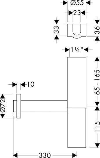 Hansgrohe 52100000 Сифон для раковины, купить в магазине сантехники ...