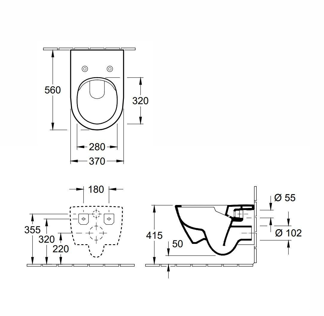 Villeroy & Boch Subway 2.0 5614R201 Подвесной унитаз 56*37 см ...