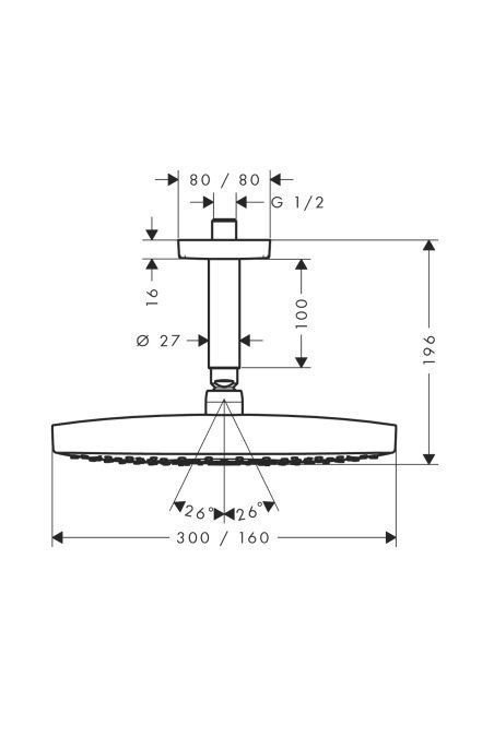 Верхний душ 27384000 Hansgrohe Raindance Select E 300 2jet, в магазине ...
