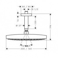 Верхний душ 27384000 Hansgrohe Raindance Select E 300 2jet, в магазине ...