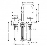 Axor Citterio 39134000 Смеситель для раковины на 3 отверстия (хром), в ...