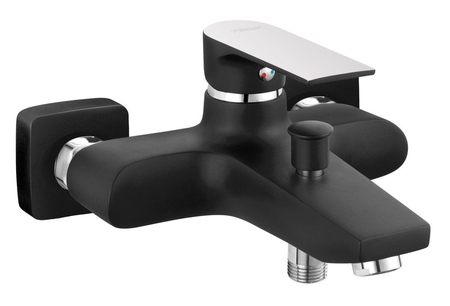 FERRO Algeo Square Black BAQ1BLC Смеситель для ванны (хром | чёрный), в ...