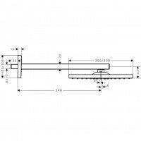 Верхний душ с держателем 26239000 Hansgrohe Raindance E (хром), в ...