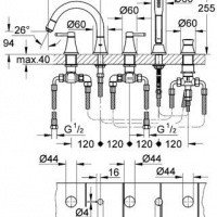 Смеситель для ванны 19919 IG0 GROHE Grandera, в интернет-магазине ...