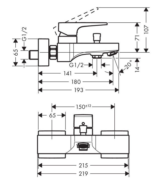 Hansgrohe Metropol 32540670 Смеситель для ванны, купить в магазине ...