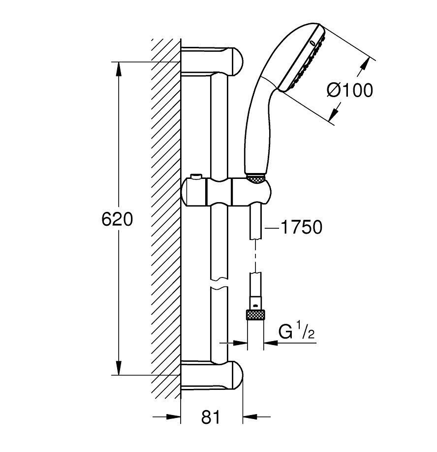 Grohe New Tempesta 100 26162001 Душевой гарнитур (хром), в магазине ...